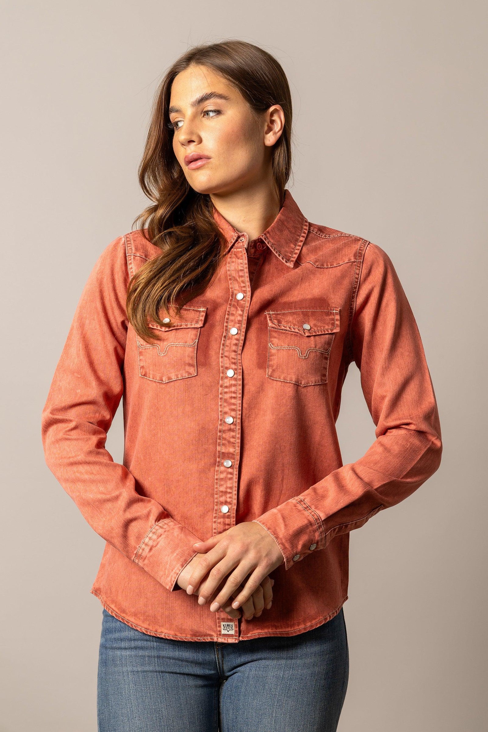 KC Tencel Top | Women's Tencel Western Shirt | Kimes Ranch