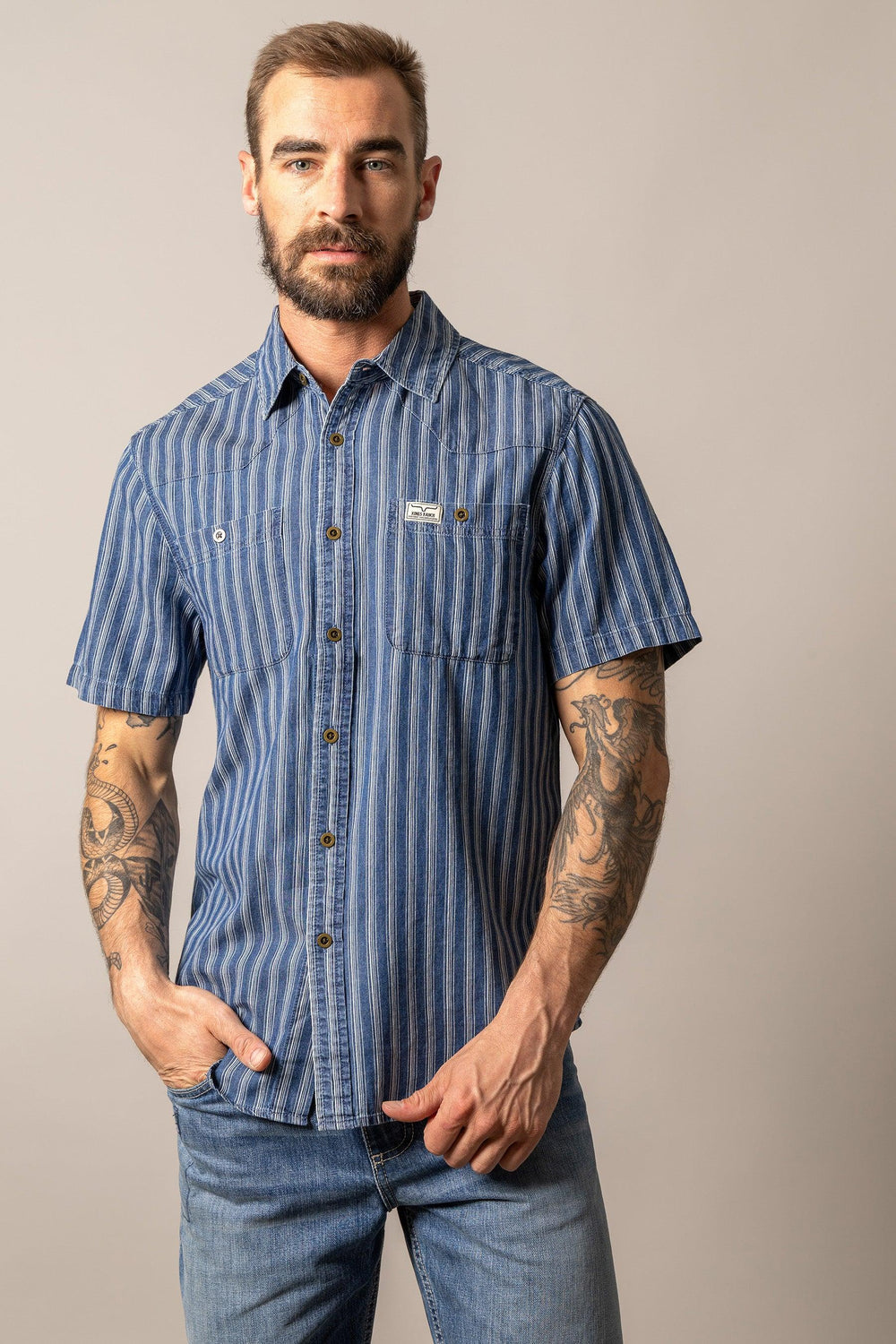 Shifter | Men's Chambray Short Sleeve Shirt | Kimes Ranch
