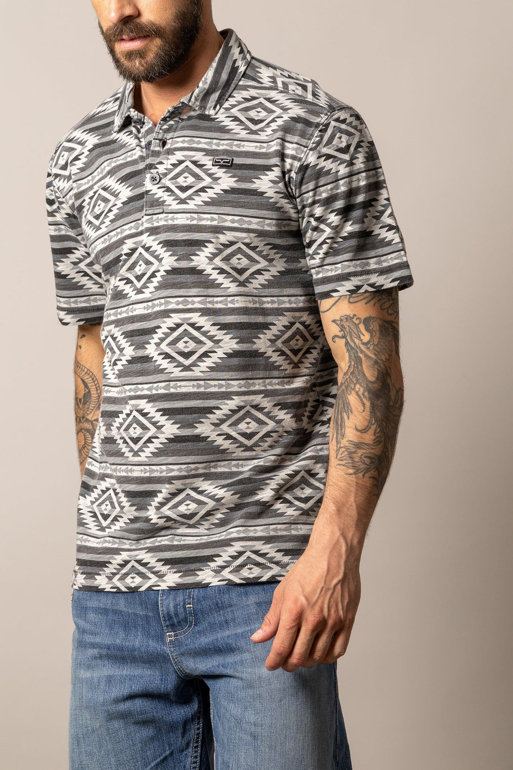 Tulum Polo | Southwestern Pattern Men's Polo Shirt | Kimes Ranch
